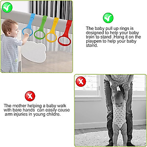4 Pack Baby Toddler Crib Pull Ring Baby Bed Stand Up Rings Kids Walking Training Tool