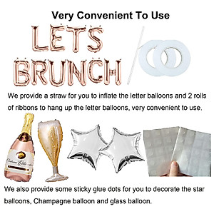 Let's Brunch Party Decorations, Brunch Sign Decor Banner Balloons for Ladies Brunch Girls Brunch, Bachelorette Brunch Birthday Brunch Decorations, Bridal Shower Engagement Wedding Party Decorations