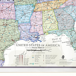 Maps International Classic USA Wall Map - Map of The USA Poster - Front Lamination – 24 x 36