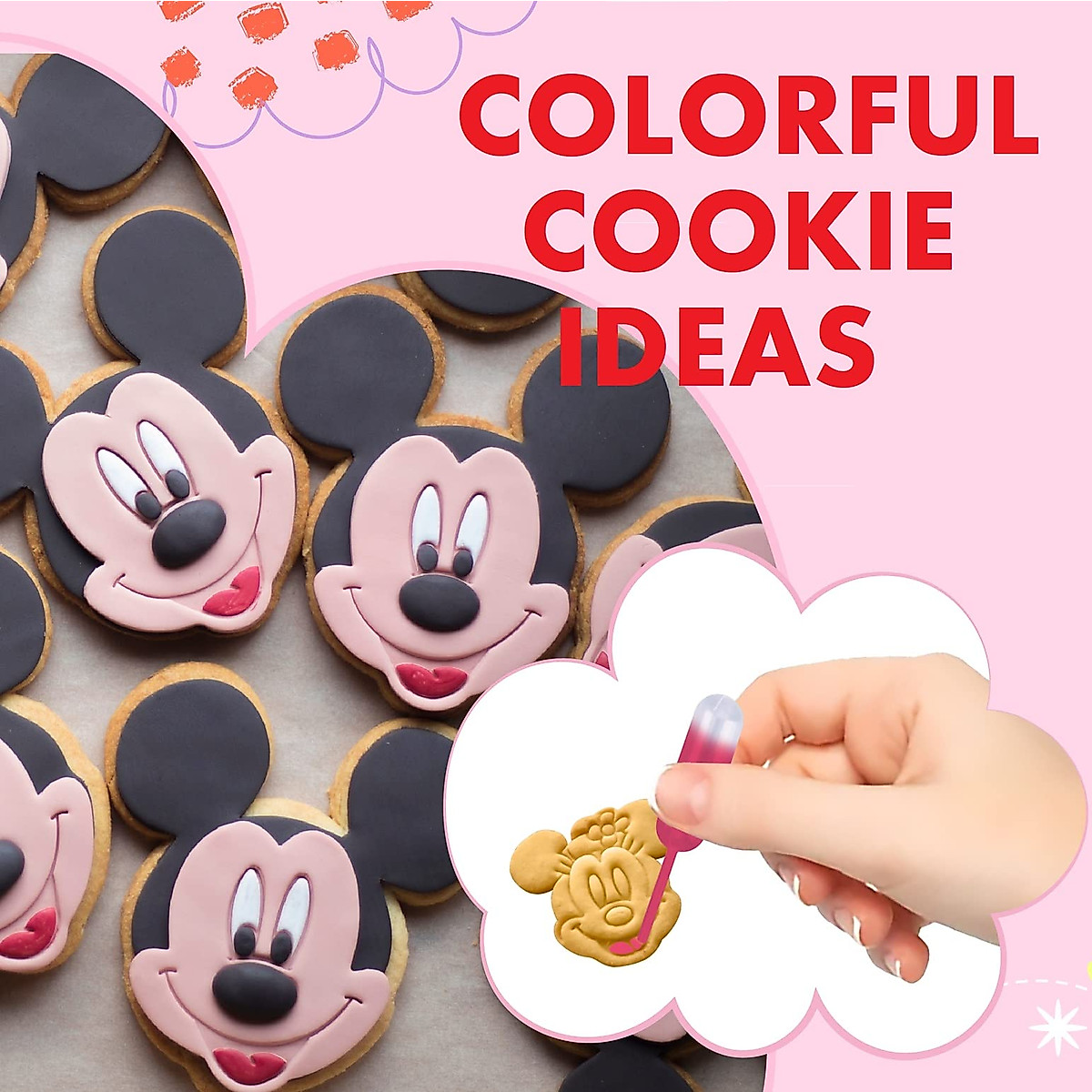 Mickey Minnie Shape Cookie Cutter Mold Set Cookie Cutters for Baking Stamps 2.2" ear to ear, 1.5" mid-face, 1.6" height. 0.8" thick - with a small Pipette Squeeze Dropper