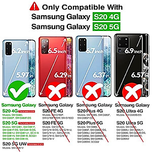 Rayboen for Samsung Galaxy S20 Case/Galaxy S20 5G Case Crystal Clear Non-Slip Shockproof Slim Protective Cover, Hard PC Back Soft TPU Frame Phone Case for Galaxy S20