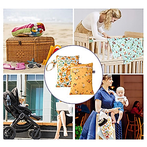 Happy Cherry Cloth Diaper Wet Dry Bags Waterproof Reusable with Two Zippered Pockets Travel Beach Pool Daycare Soiled Baby or Wet Clothes 2pcs 7.09 in x 9.84 in