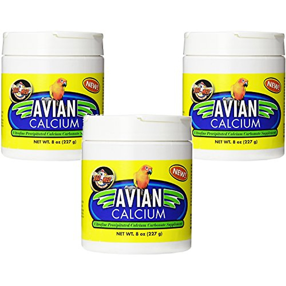 Zoo Med (3 Pack) Avian Calcium Bird Food, 8-Ounce Each