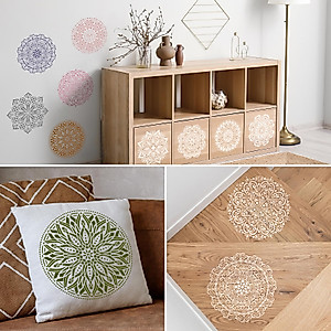 9 Pack 12x12 inches Mandala Stencils for Painting on Wood, Floor, Tile Fabric, Resuable Furniture Stencils Painting Template