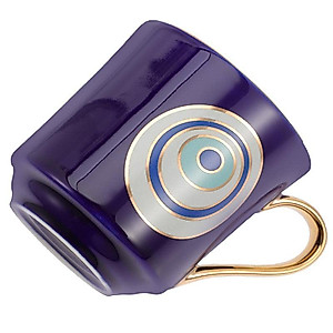 MOWUQEEN Espresso Coffee Cups Set, Evil Eye cups Ceramic Coffee Mug, Hamsa Hand Designed Set of Cups And Saucers resso Coffee Cups Set, Ceramic Coffee Mug Tea Cup (DY-Devil's Eye Cup-C)