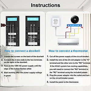 C Wire Adapter for Smart Thermostat, 24V Power Supply Charger