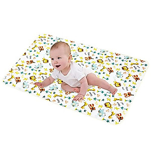 LANEYLI Portable Changing Pad Liner, Washable Changing Mat for Baby Diaper Change Leak Proof Reusable Cover Liner, Yellow 1 Count (19.7" x 27.5")