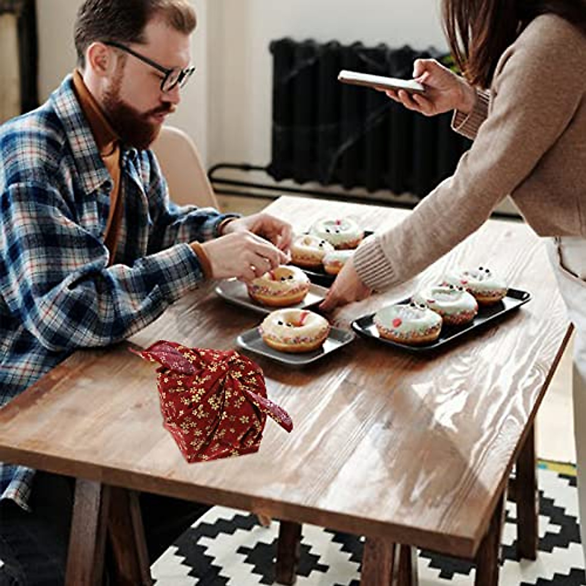 Amosfun 1PC Box Japanese wrapping cloth Gift- Wrapping Cloth reusable lunch bag square handkerchief gift wrapping cloth Decorative Wrapping Cloth lunch handbag scrapbook cotton convenient