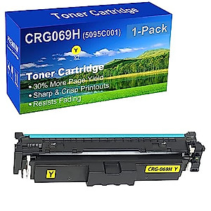 1-Pack (Yellow) Compatible MF753Cdw MF751Cdw LBP674Cdw LBP673Cdw LBP674Cx MF752Cdw MF756Cx Printer Toner Cartridge High Capacity Replacement for Canon CRG-069H CRG069H (5095C001) Toner Cartridge
