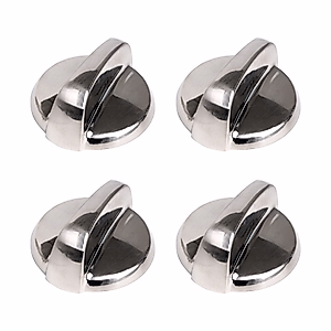 Urdrsaf 4Pcs WB03T10295 Chrome Gas Stove Knob Surface Burner Control Knobs Replacement for GE