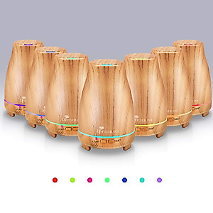 Diffuserlove Essential Oil Diffuser 200ML Aroma Diffuser Mist Humidifiers with 7 Color LED Lights, Auto Shut-Off Function for Bedroom Office Room House