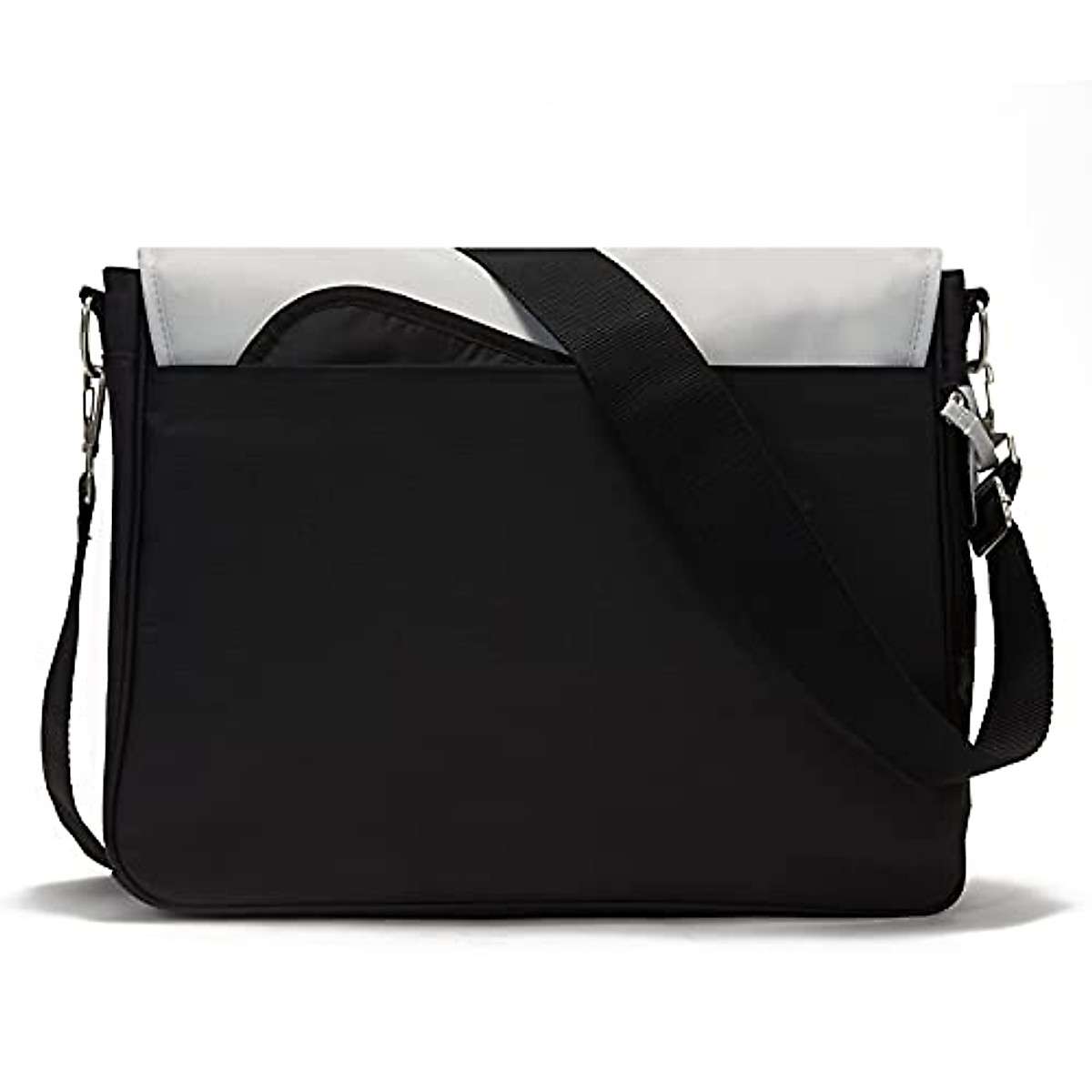 Bellotte Heavy-Duty Messenger Diaper Bag with Changing Pad, Large Capacity Messenger Diaper Bag with Stroller Straps (Grey)