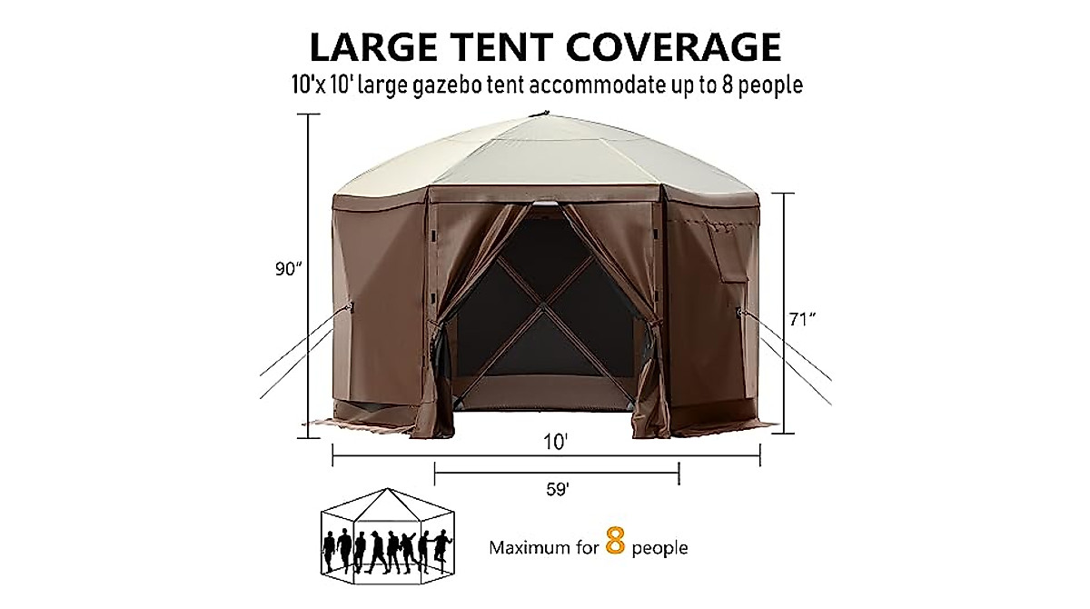 SmarketBuy 10x10 ft Pop-Up Gazebo Tent for 8 People