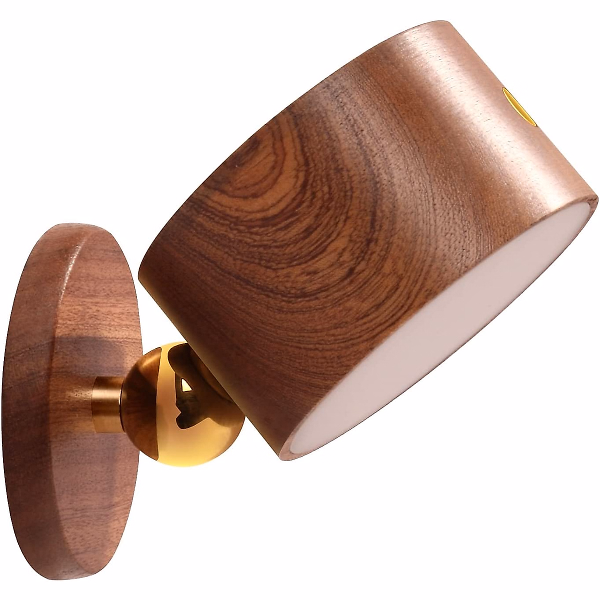 Wooden Magnetic Wall Sconce,Wireless Led Wall Mounted Reading Lights USB Rechargeable Light Stepless Dimming Night Lights Magnetic Cabinet Light,Lamps for Kid Study Bedside (Sapele)