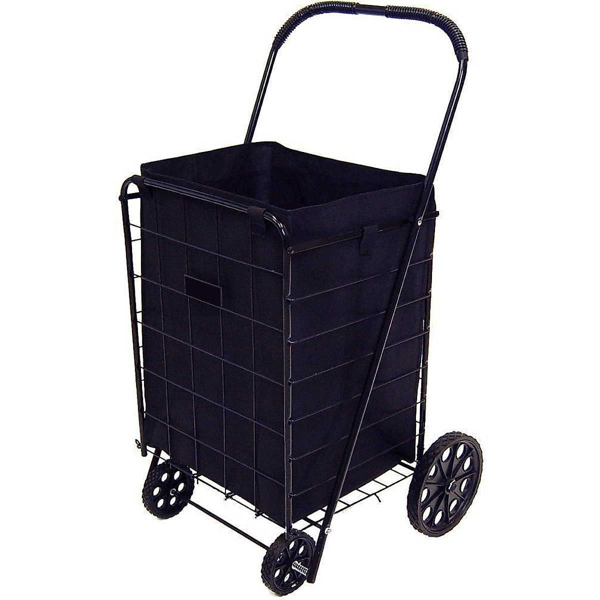 PrimeTrendz Shopping Cart Liner Cover Bag with Top Lid Grocery - in Black TM (Shopping cart not Included.)