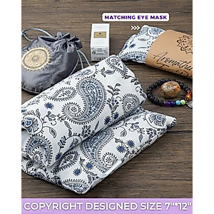 Hihealer Microwave Heating Pad for Neck, Shoulder, Back Pain Relief, Portable Heating Pad Microwave Cramp, Lavender and Flaxseed Filling, Female Self-Care Gift, Scentless (Paisley and Lavender, 7x12)