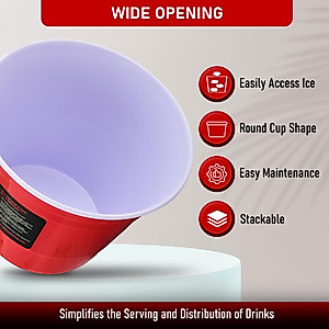 Reusable Red Party Bucket, Ice Bucket, Wine Cooler, Kitchen Set, Champagne Bucket, Wine Bucket, Beer Bucket, Snack Cup, Bottle Cooler, Ice Tub, BBQ Set, Large Ice Bucket | BPA Free | Strong & Sturdy