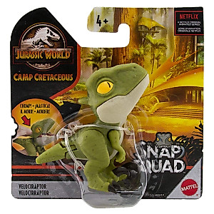 Jurassic World Toys Camp Cretaceous Snap Squad Green Velociraptor Figure