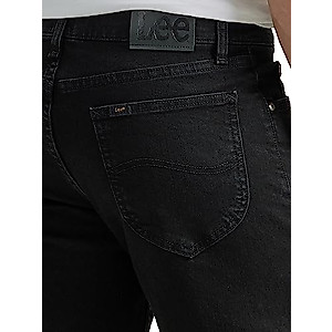 Lee Men's Legendary Regular Straight Jean, Overdye Black, 36W x 34L