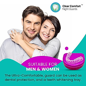 Dentists Approved Custom Night Guards for Teeth Grinding, Clenching, Bruxism; TMJ Relief, Sleep Mouth Guard, Protects Veneers, Crowns and Dental Works - Hard 2mm - Made in USA