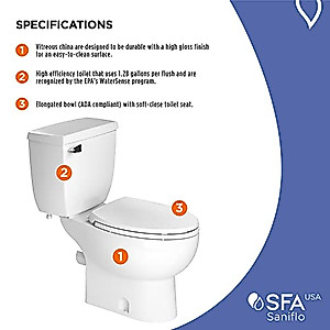 Saniflo Sanibest Pro: Macerating Upflush Toilet Kit (with Elongated Bowl)