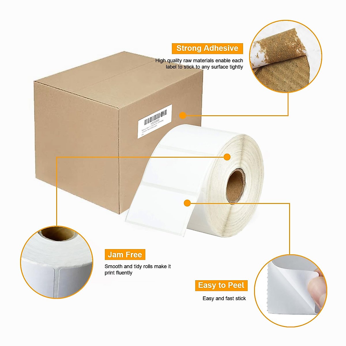 【15600 Labels/12 Rolls】 Labelebal 2" x 1" Direct Thermal Label (51mm x 25mm) Multipurpose Shipping Address Barcodes Labels Compatible for Zebra & Rollo Desktop Label Printer (1300 Labels/Roll)
