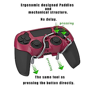 EXknight Leverback FPS Mechanical Paddles Attachment, Back Buttons Gaming Paddles for PS5 Controller (Red)