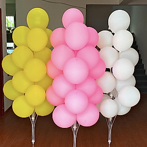 JODIDI 60 Pack 12 Inch Pink Yellow And White Latex Balloons, Birthday Wedding Baby Shower Party Balloons (Pink Yellow And White)