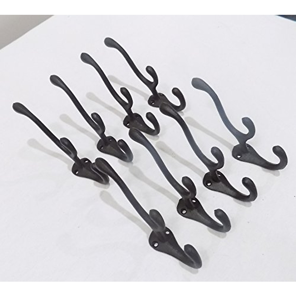 Midwest Craft House 8 Large Black Coat Hooks HAT Hook Vintage Antique Look Ornate HAT Tree