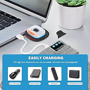 Bluetooth for Women Men Dad Beanie Hats with Light，Musical Knitted Cap with Headphone(Red)