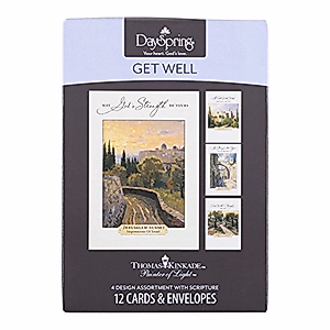 DaySpring Thomas Kinkade - Get Well - Inspirational Boxed Cards - God's Strength - 74869