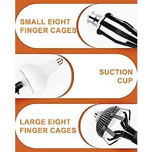 Buyplus 26FT Reach Light Bulb Changer for High Ceilings with 5-20FT Telescopic Extension Pole, Easy Flip-Tab Lock Bulb Changing Pole Extension with Basket and Suction Cup for Recessed Lights