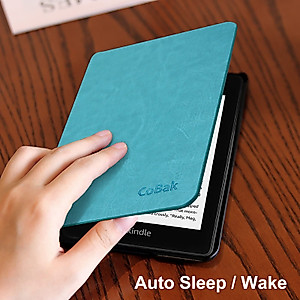 CoBak Kindle Paperwhite Case - All New PU Leather Smart Cover with Auto Sleep Wake Feature for Kindle Paperwhite 10th Generation 2018 Released, Sky Blue