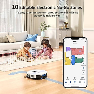 Lubluelu Robot Vacuum and Mop Combo 3000Pa, 2 in 1 Robotic Vacuum Cleaner, Lidar Navigation Laser, 5 Editable Map,10 No-go Zones, App/Alexa, Intelligent Vacuum Robot for Pet Hair, Carpet, Hard Floor