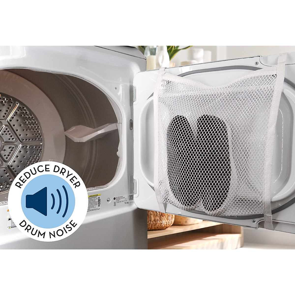 S&T INC. Sneaker Dryer Bag, Dryer Door Shoe Net with Elastic Straps, Sneaker Laundry Bag for Shoes, White, 15.5 Inch x 15.5 Inch, 1 Pack