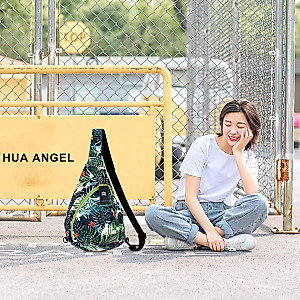 HUA ANGEL Crossbody Sling Bag for Men & Women-Fashion Chest Shoulder Daypack Casual Backpack for Travel Hiking Gym