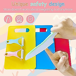 6 Pieces Wooden Kids Safe Knife Set, Parent-Child Games Exercise Hands-On Ability, Include Wood Kids Safe Knife, cake scraper, Plastic potato slicer，Serrated Edges Plastic Toddler Knife