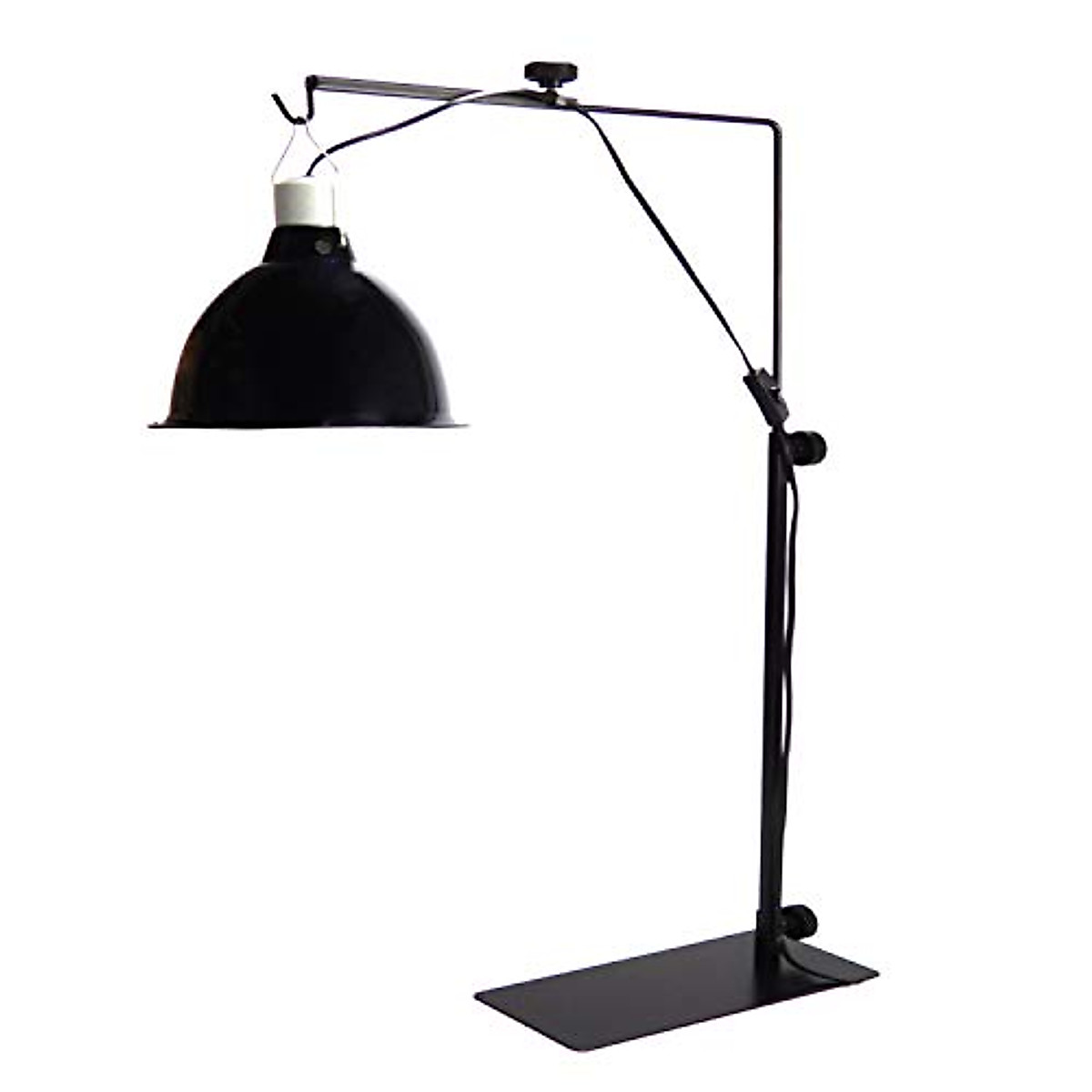 S7 360 Adjustable Reptile Lamp Stand - Heavy Duty Metal Support Holder Bracket Used for Amphibians and Reptiles - Complete with Reptile Feeding and Cleaning Tool