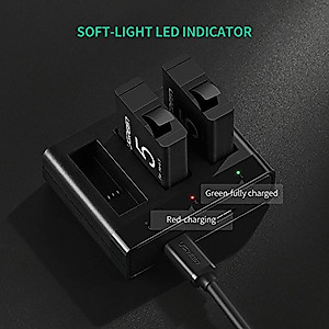 UGREEN Camera Charger for GoPro - Triple Battery Charger Compatible with Hero 8 Black, Hero 7 Black, Hero 6