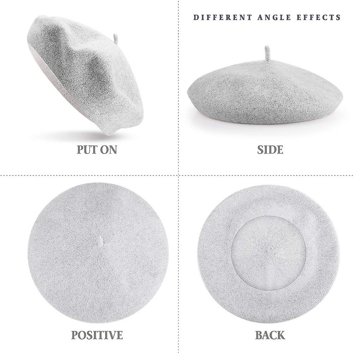 QUACOWW 4 Pieces 4 Colors Beret Hat French Style Elegant Trend Beanie Hats for Women and Girls