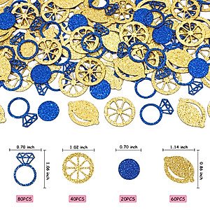 Lemon Bridal Shower Decorations - 200pcs Glitter Lemon Confetti, She Found Her Main Squeeze Lemon and Blue Bridal Shower Decorations, Lemonade Bachelorette Engagement Wedding Party Supplies