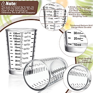 2 Pieces 4 oz Measuring Cup Shot Glass Espresso Shot Glass Liquid Heavy Glass Wine Glass (Black Letters)