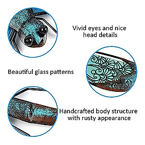 LIFFY Metal Dragonfly Wall Decor - Outdoor Wall Decor Garden Dragonfly Decor for Patio - Dragonfly Metal Wall Art for Living Room, Bedroom, Dragonfly Gifts(14inch, Metal&Glass)