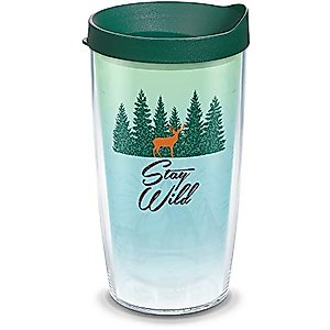 Tervis Made in USA Double Walled Stay Wild Insulated Tumbler Cup Keeps Drinks Cold & Hot, 16oz, Clear