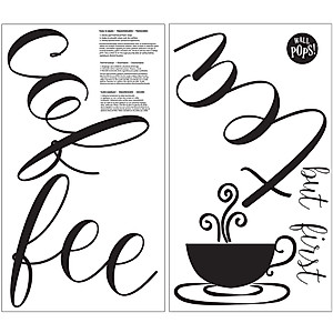 WallPops DWPQ2936 But First Tea Wall Quote, Black