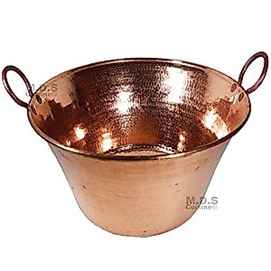Kitchen & Restaurant Supplies Cazo de Cobre Puro 21" para Carnitas Hanging Classic Traditional Tacos Pure 100% Copper Mexico