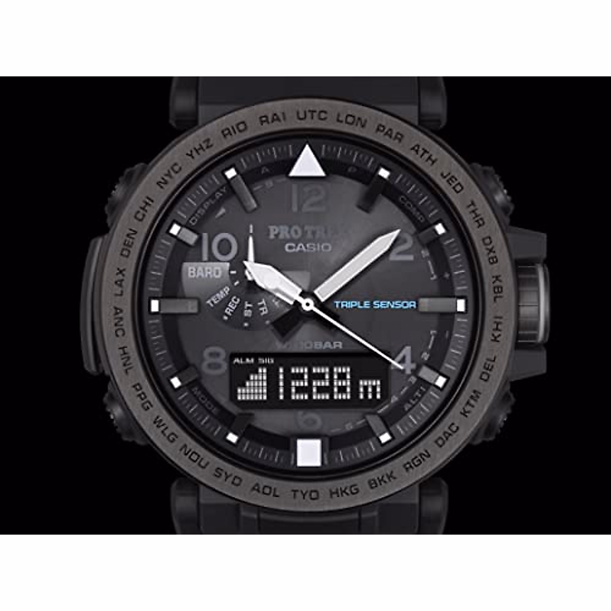 Casio Men's 'PRO TREK' Solar Powered Silicone Watch, Color:Black (Model: PRG-650Y-1CR)