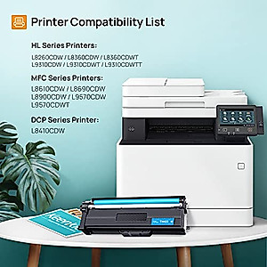TN433 TN 433 Toner Replacement for Brother TN433 TN431 TN433BK TN433C TN433M TN433Y 4-Color Compatible with Brother MFC-L8900CDW HL-L8360CDW HL-L8260CDW MFC-L8610CDW HL-L8360CDWT Printer