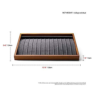 Oirlv Wood 13 Grids Necklace/Bracelet/Pendant Display Tray Jewelry Drawer Organizer Stackable Jewelry Trays(Grey)
