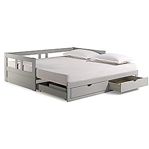 Alaterre Furniture Melody Extendable Bed Daybed, Dove Gray